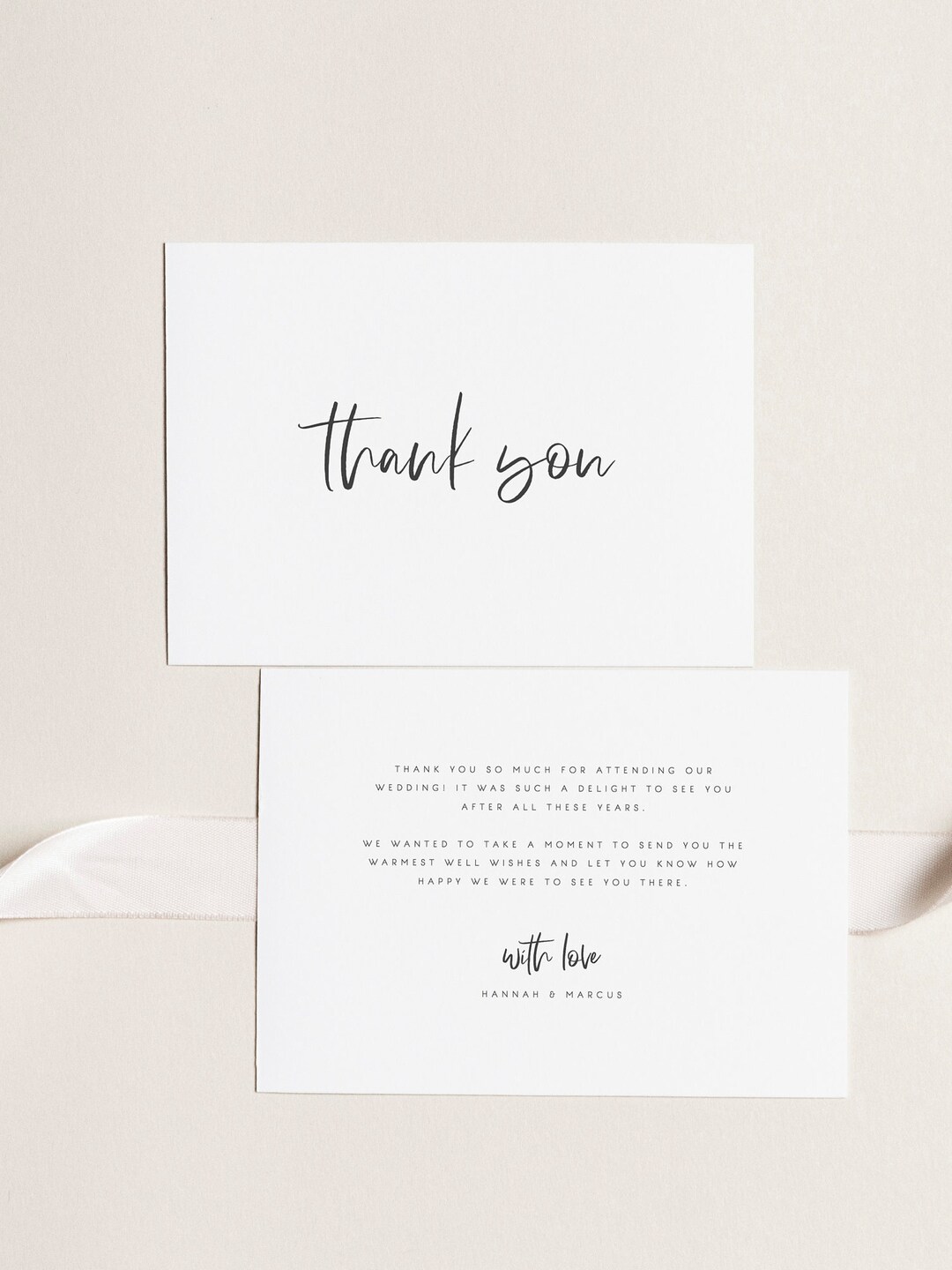 Printable Thank You Card Wedding Thank You Cards Instant Download ...