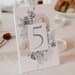 Dusty Blue Floral Table Number, Watercolor Table No, Printable Table ...
