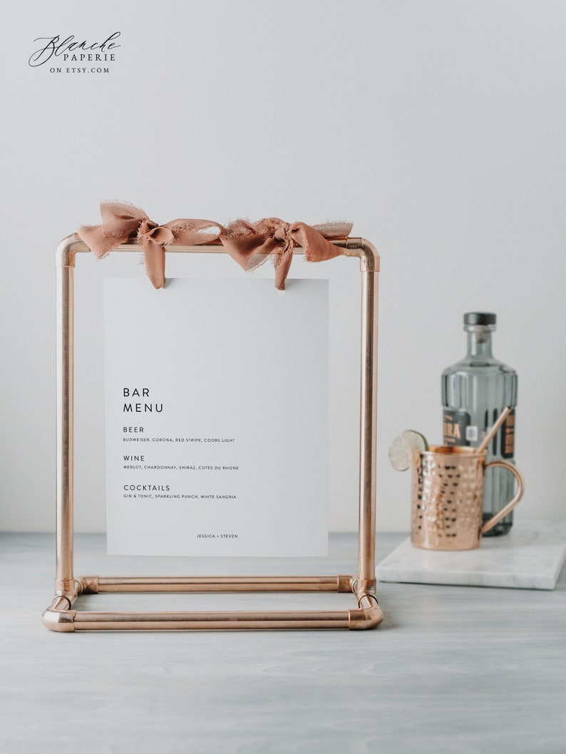 Bar Menu Sign Template Printable Bar Menu Sign 8x10 - Etsy
