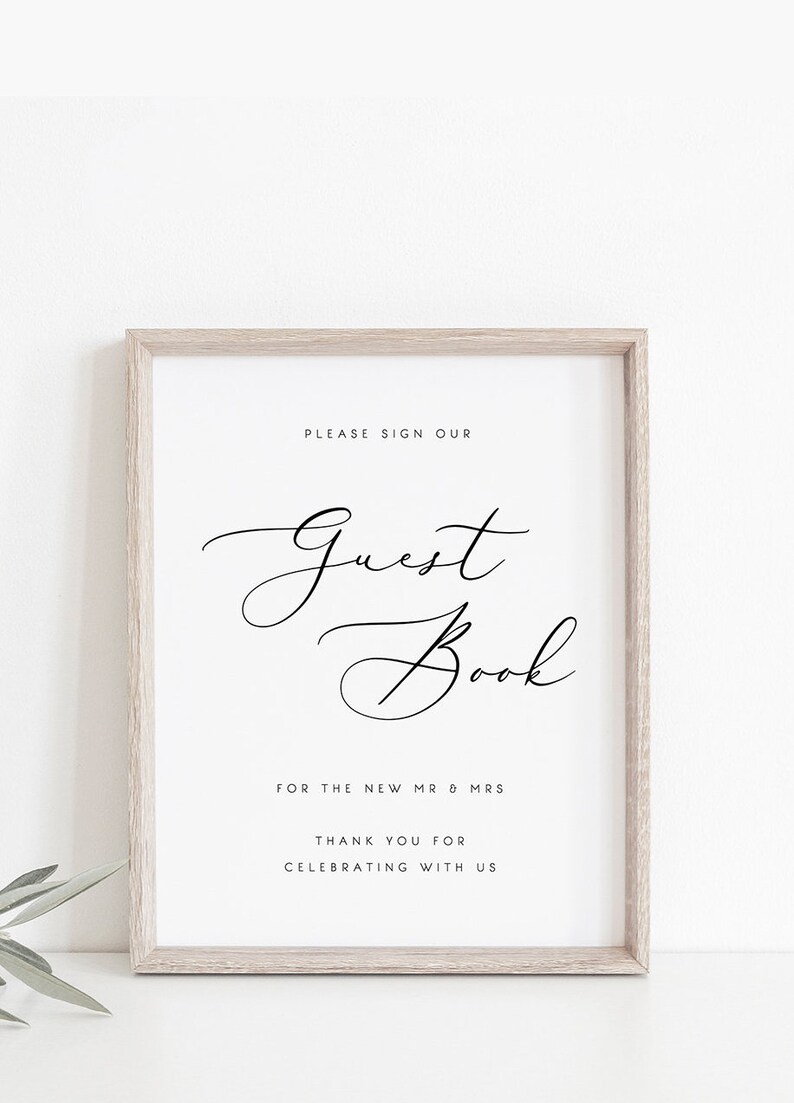 Wedding Guest Book Sign Template Printable Guestbook Sign - Etsy