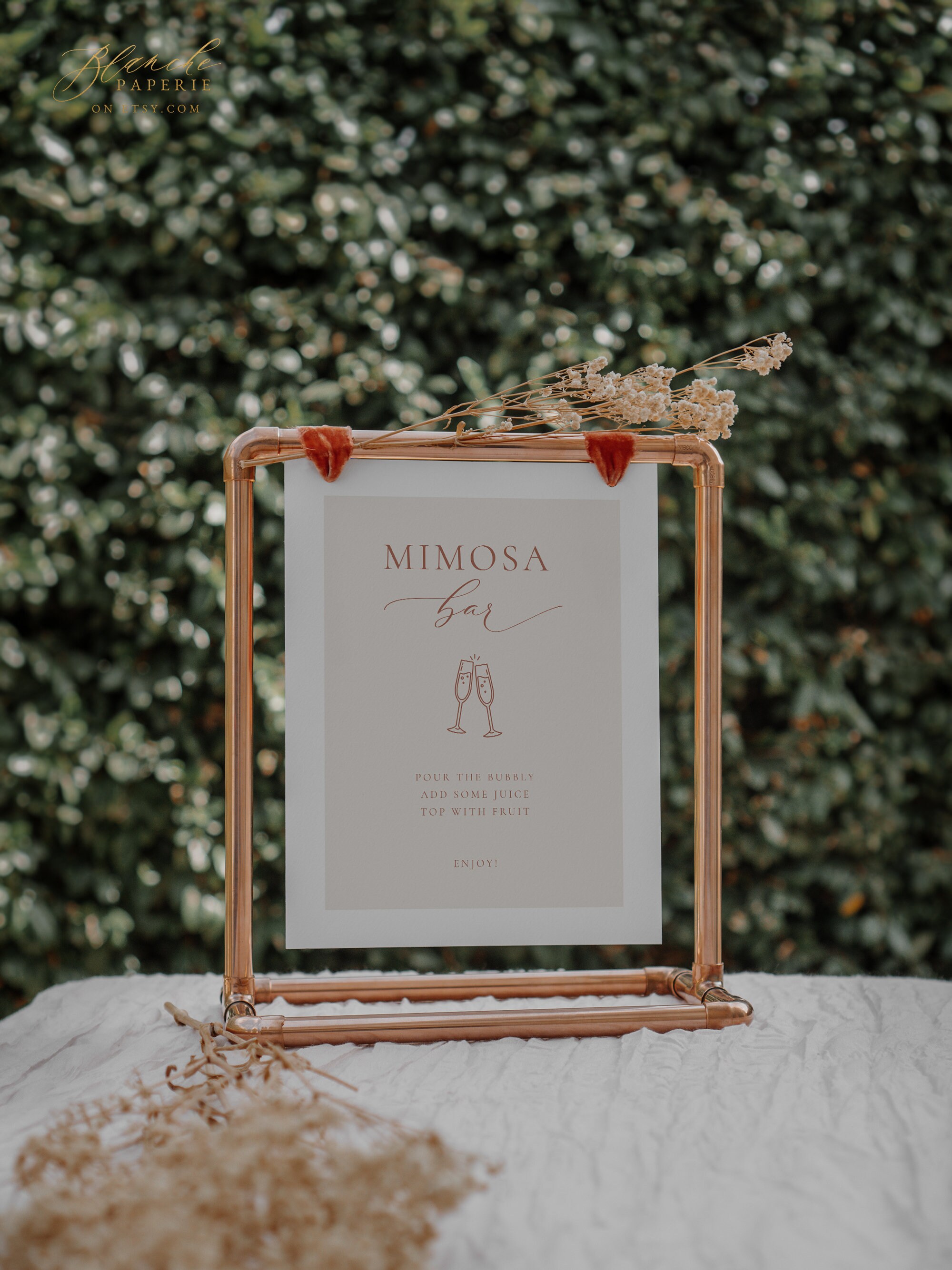 Boho Mimosa Bar Sign Bridal Shower Mimosa Sign Wedding - Etsy