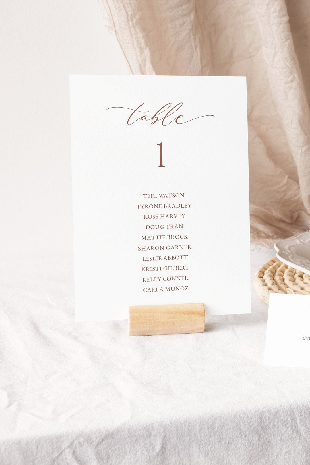 Minimalist Table Number Seating Chart, Printable Table No., Editable ...