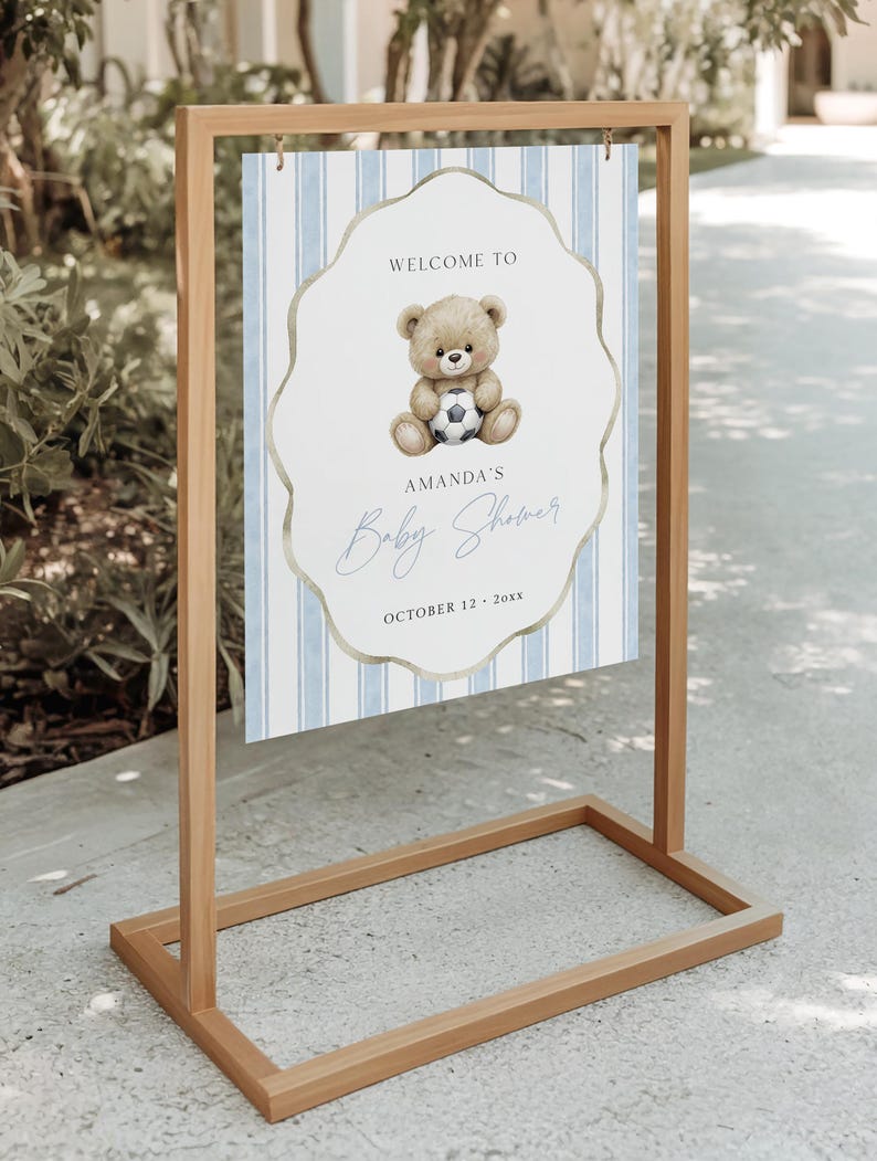Soccer Baby Shower Welcome Sign - Editable & Printable Template - Etsy ...