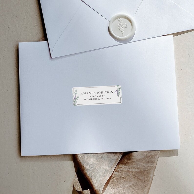 Lavender Envelope Address Label Template Printable Envelope - Etsy