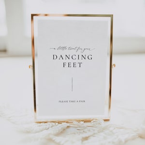 Wedding Dancing Feet Sign Template, Printable Flip Flops Sign, Elegant ...