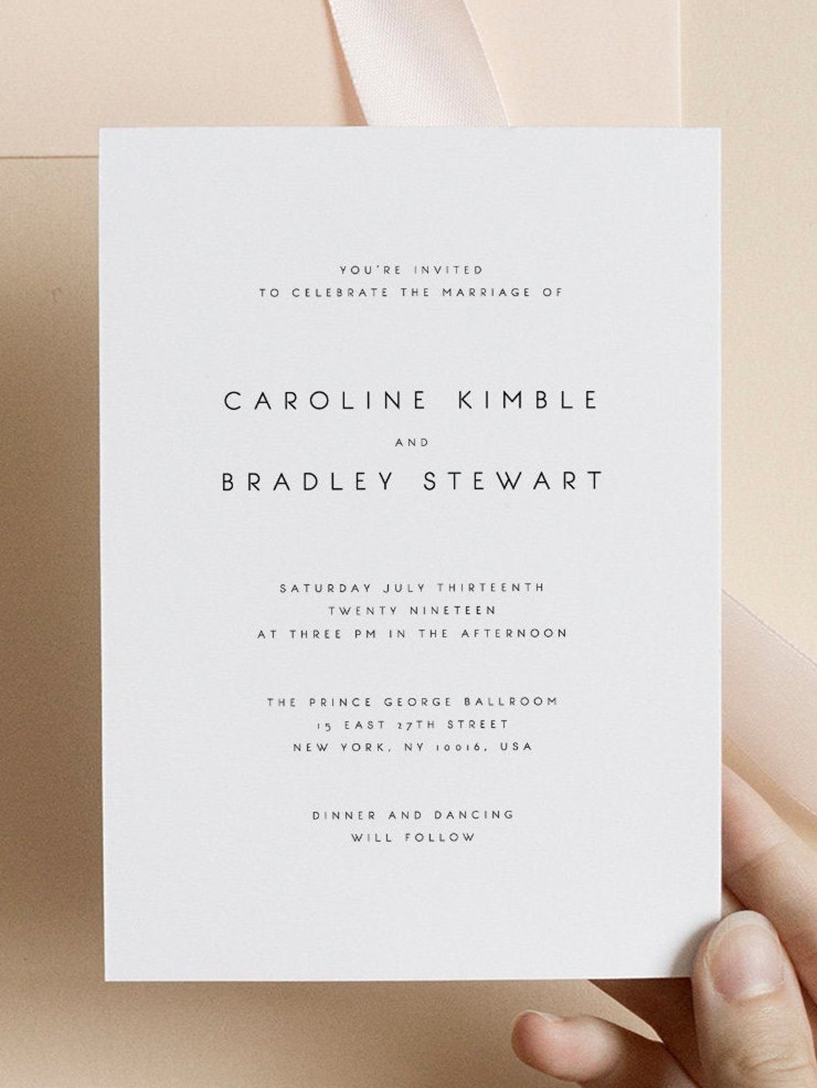 Modern Wedding Invitation Template Printable Wedding - Etsy