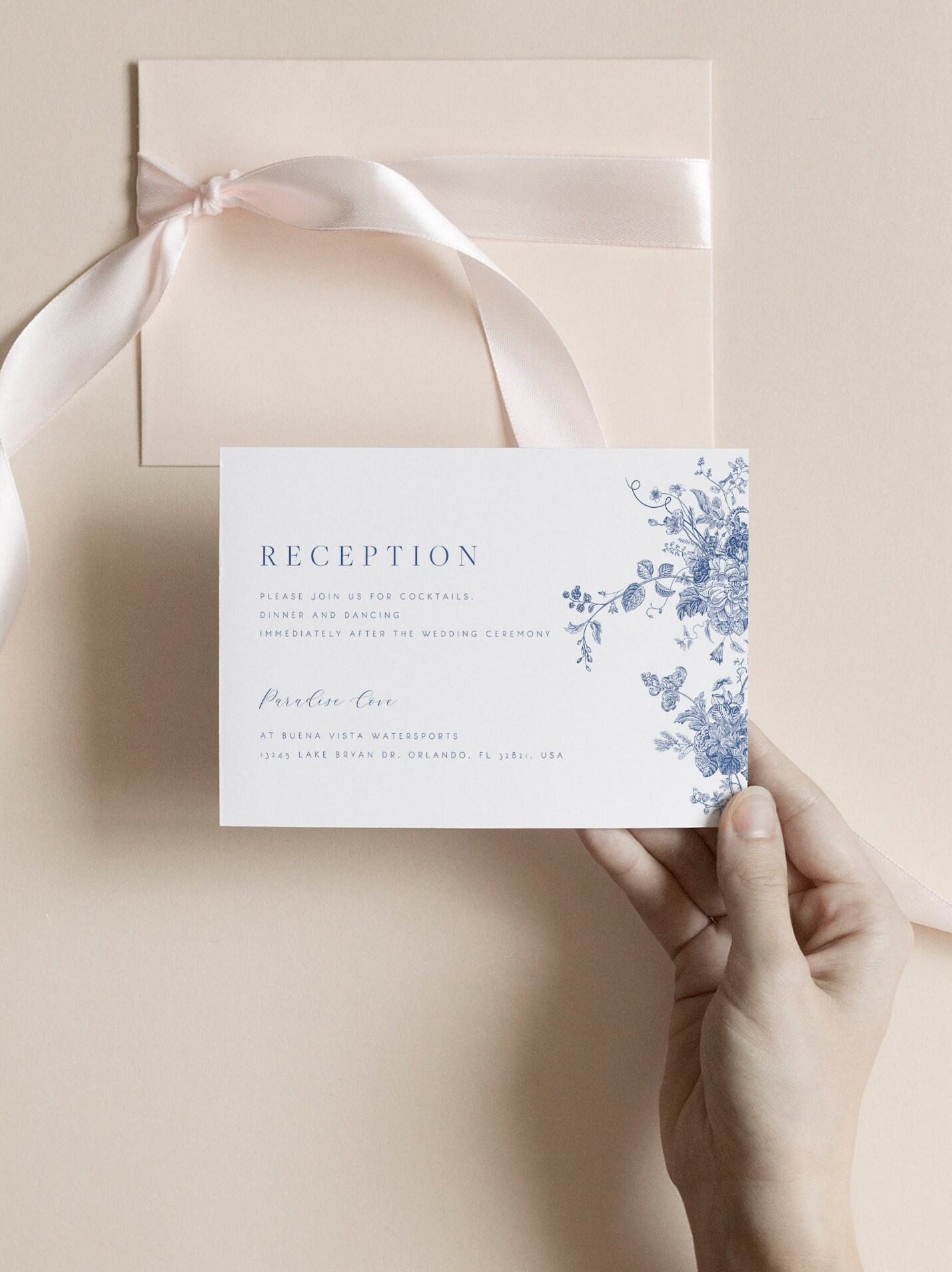 Vintage Floral Reception Card Printable Reception Card - Etsy