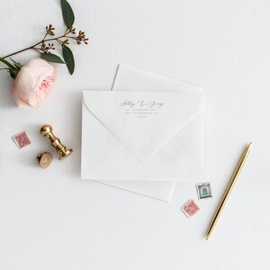 Printable Envelope Template Modern Script Calligraphy Elegant Classy ...