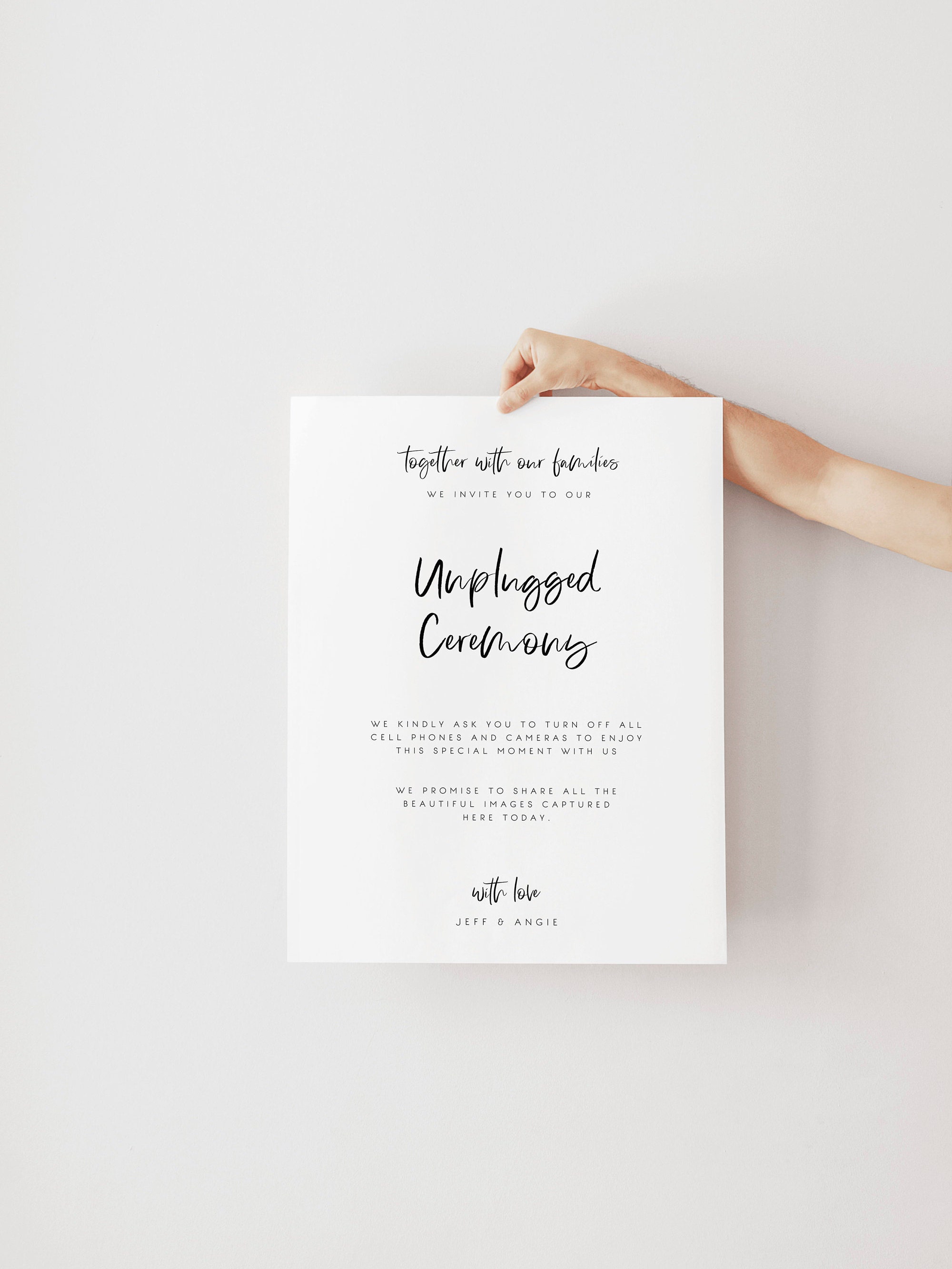 Unplugged Ceremony Sign Template Printable Unplugged Wedding Sign ...