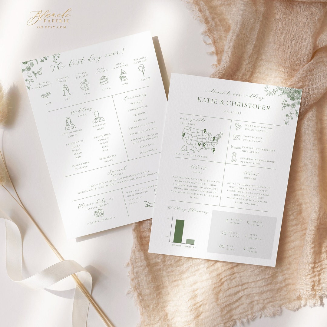 Infographic Wedding Program, Wedding Day Program, Wedding Day Timeline ...