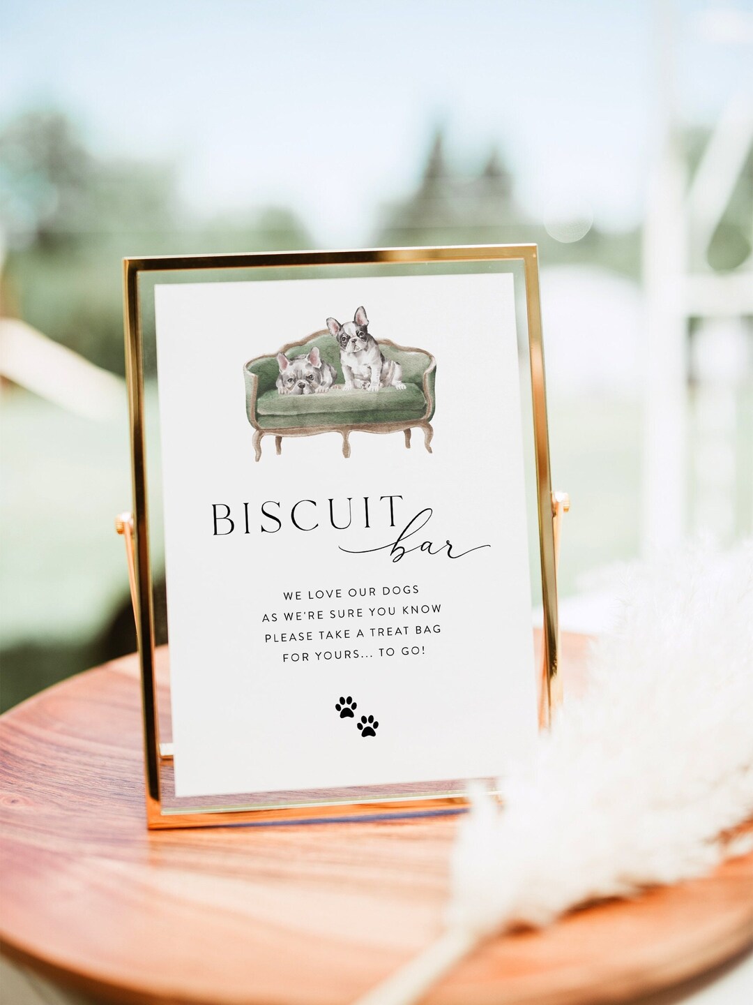 Dogs Biscuit Bar Sign, Modern Wedding Dog Treat Favors Sign, Dog Treat ...