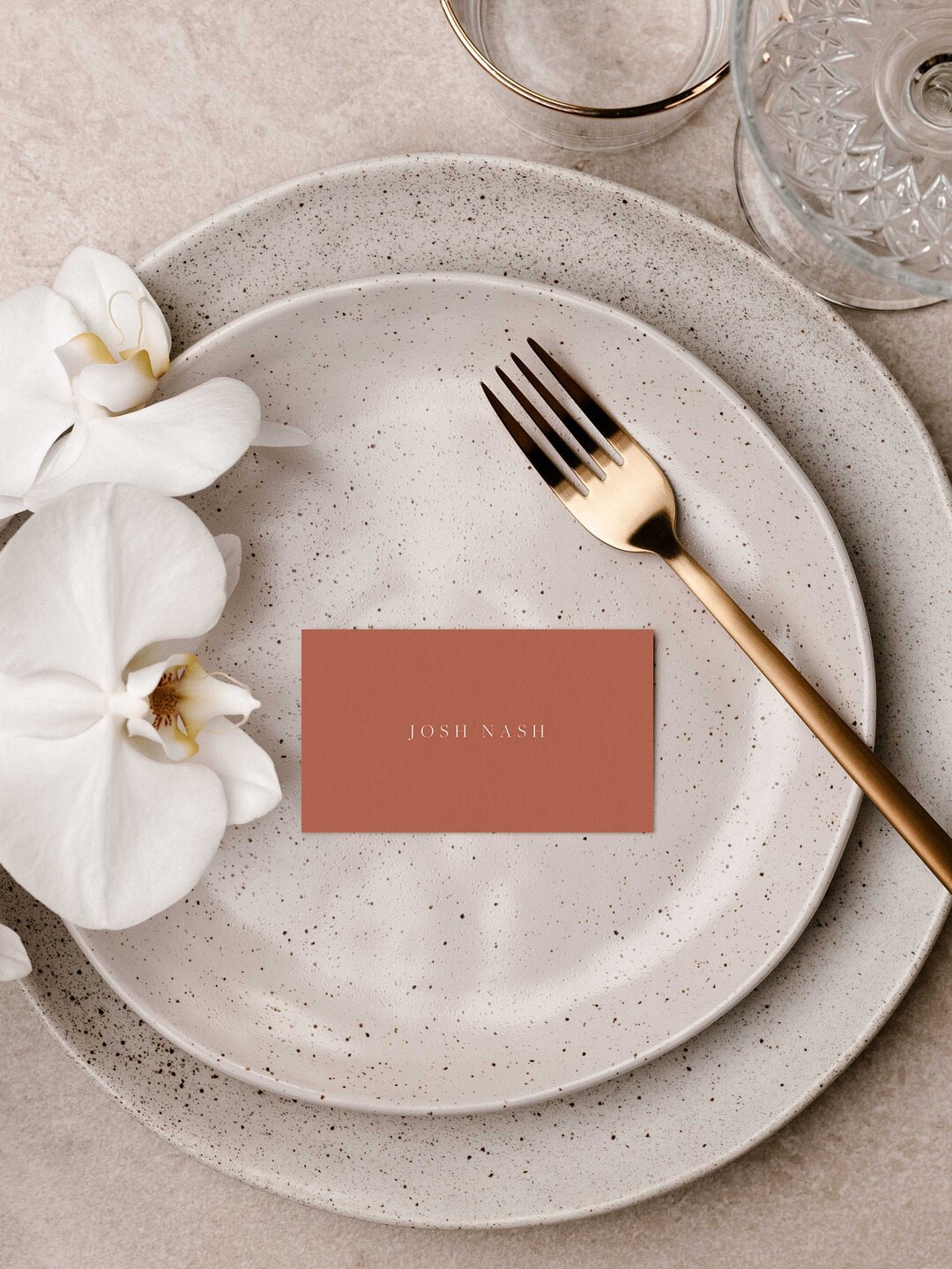 Terracotta Place Card Template Modern Minimal Wedding Place - Etsy