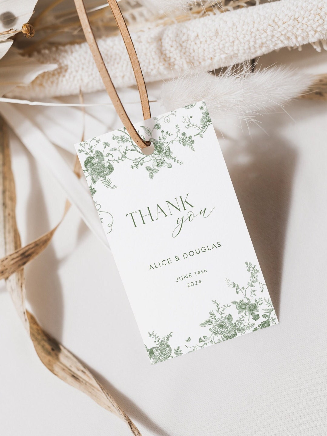 Thank You Tag Printable, Minimal Wedding Gift Tag Template, Custom ...
