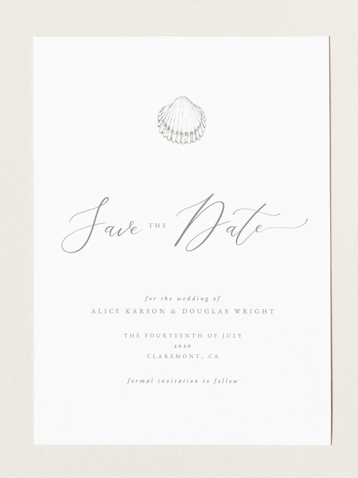 Seashell Save the Date Template, Nautical Save the Date Cards, Beach ...