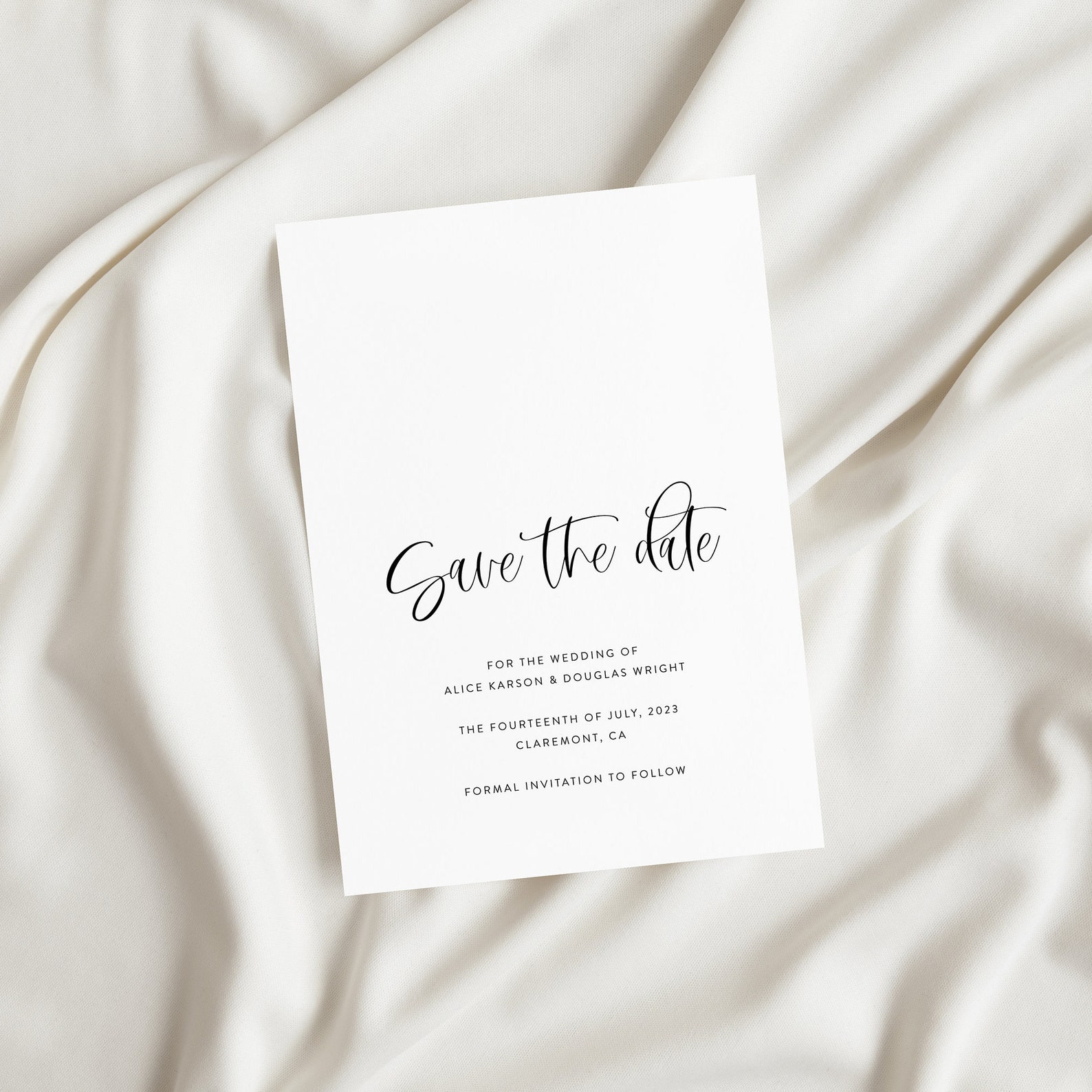 Modern Script Save the Date Template Calligraphy Save Our - Etsy