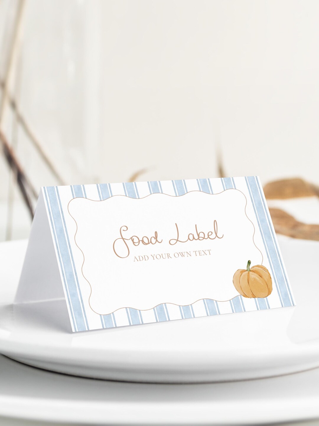 Editable Pumpkin Buffet Card Template (food Label Instant Download) - Etsy
