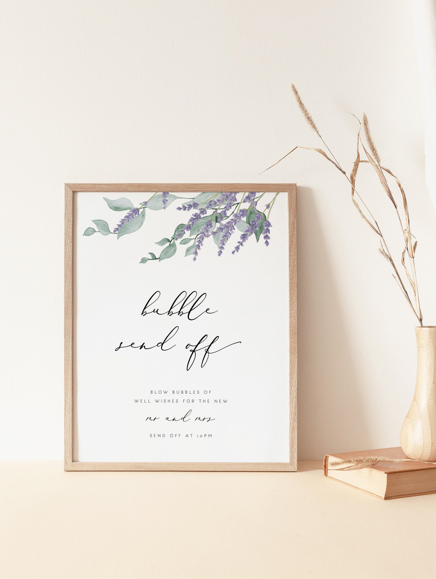 Printable Bubble Send off Sign Lavender Wedding Sign Wedding - Etsy