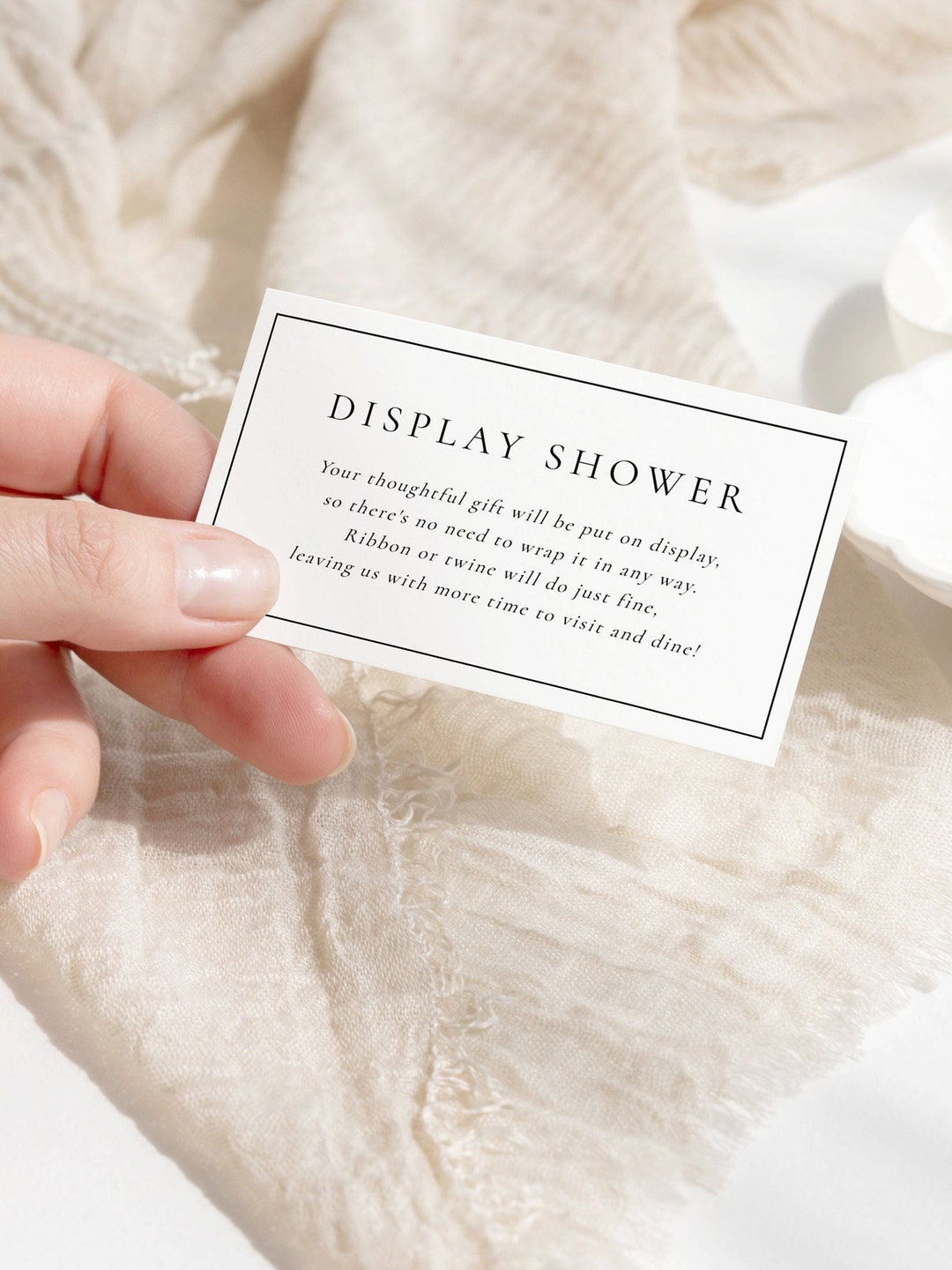 Display Shower Card, Elegant Display Shower Card, Minimalist Bridal ...