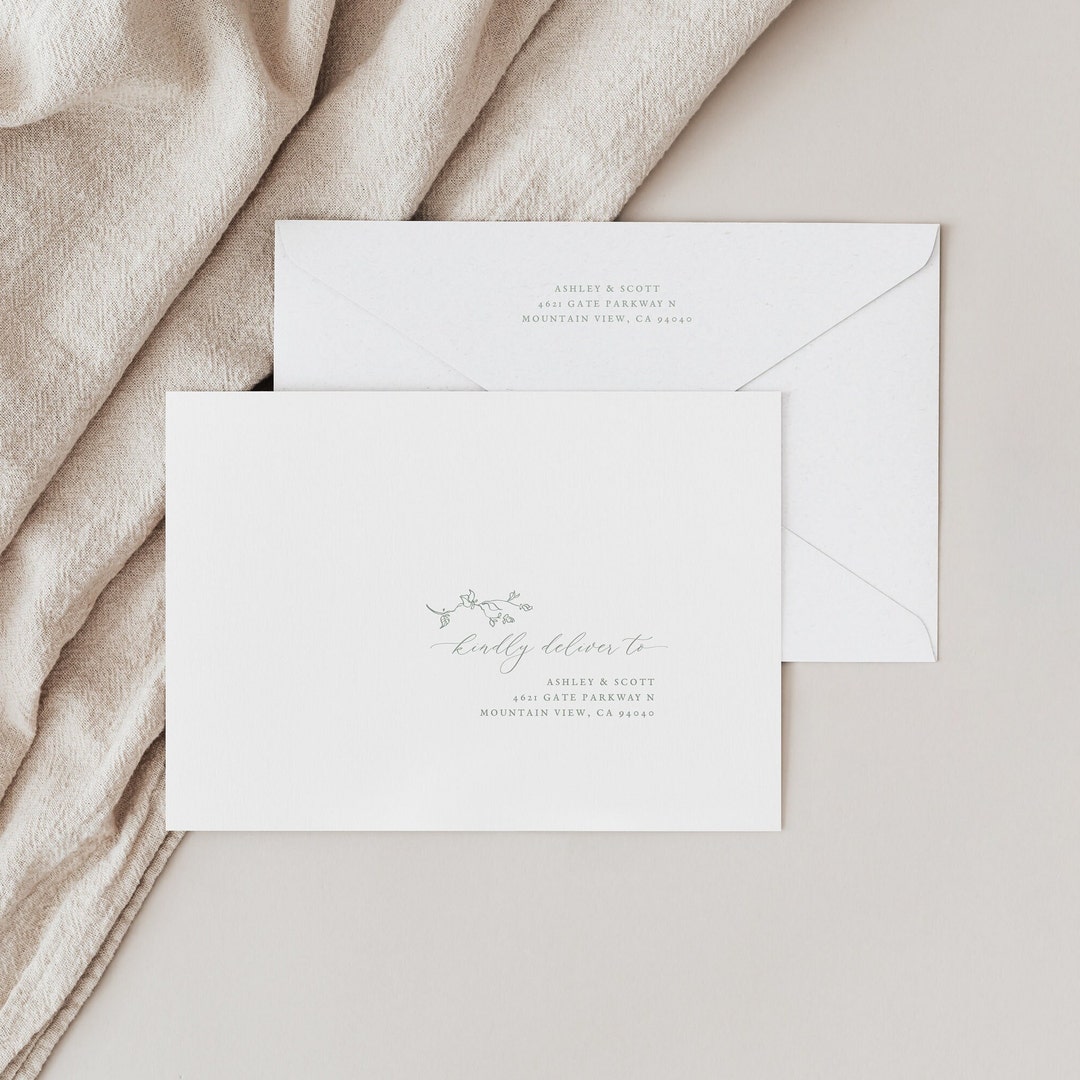 Printable Envelope Addressing DIY Wedding Envelope Addressing Template ...