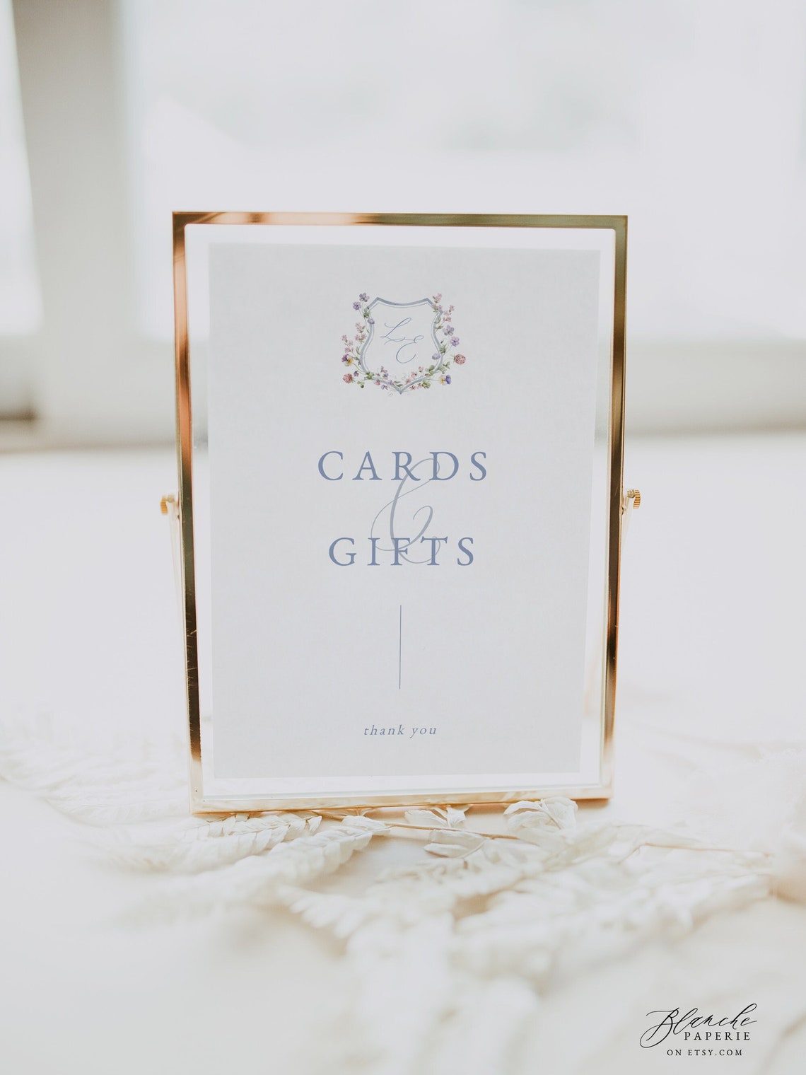 Printable Cards and Gifts Sign Watercolor Floral Crest - Etsy