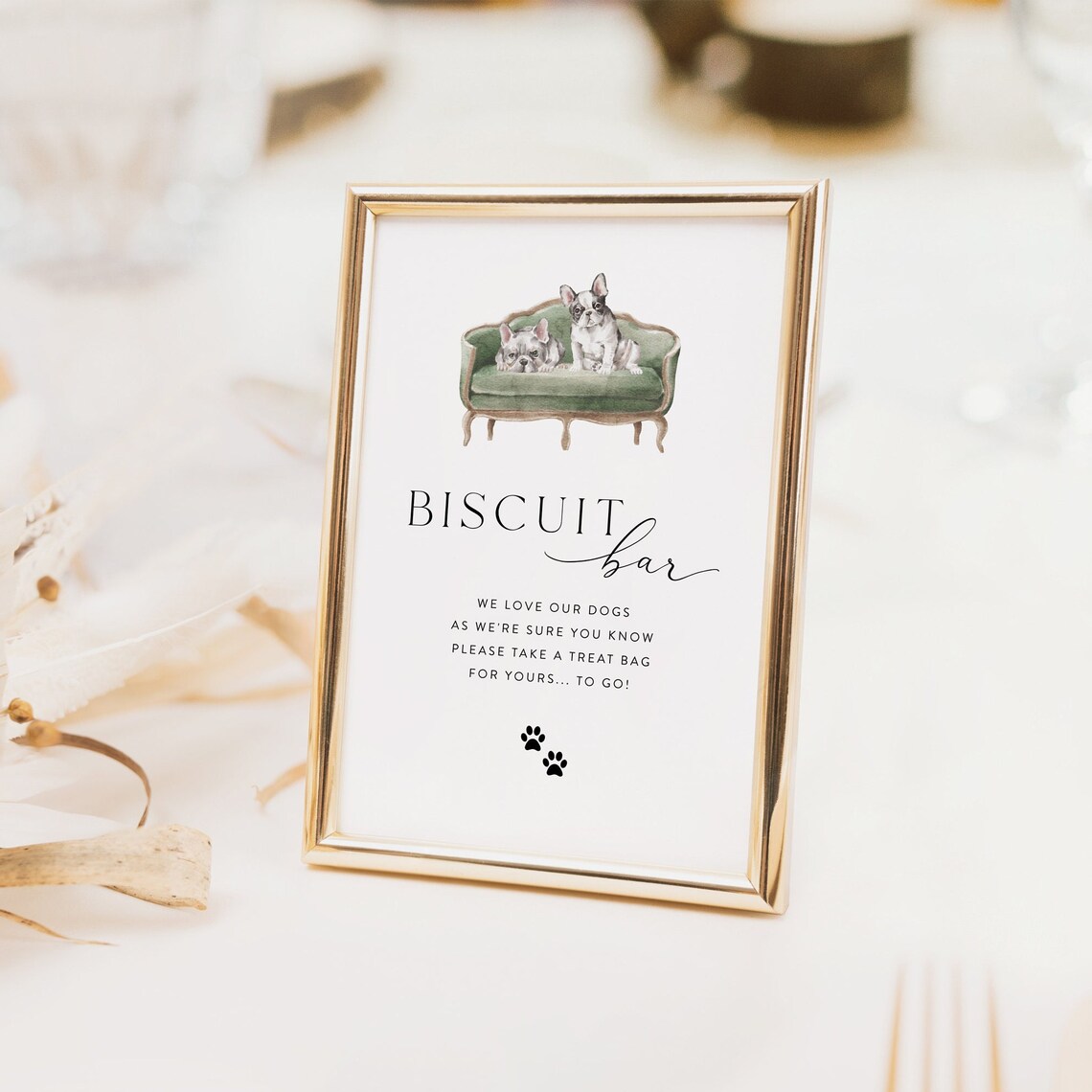 Dogs Biscuit Bar Sign Modern Wedding Dog Treat Favors Sign - Etsy