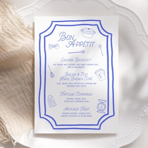 Modern Whimsical Menu Template, Doodle Hand Drawn Illustrations ...