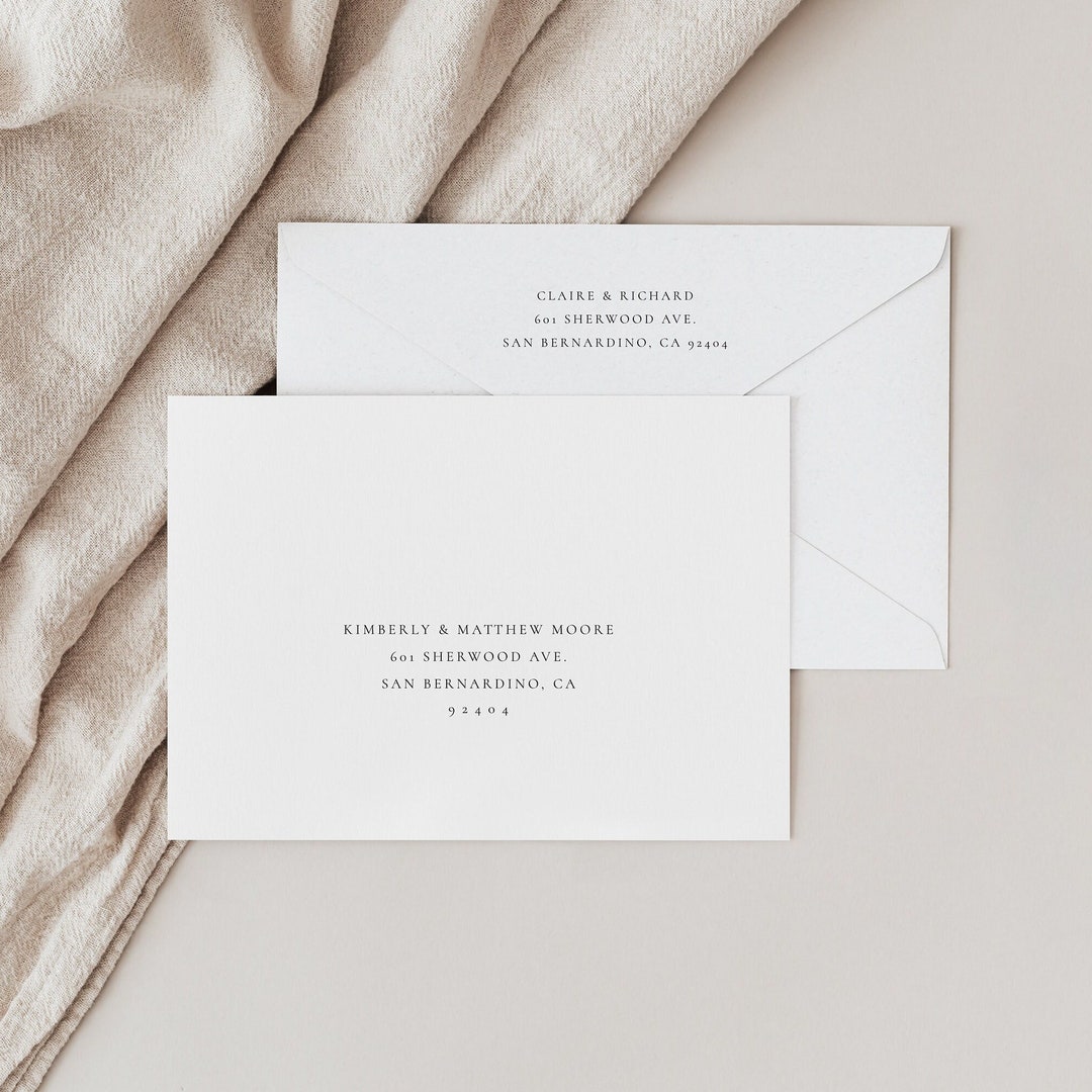 Wedding Envelope Address Template, Envelope Addressing, Modern ...