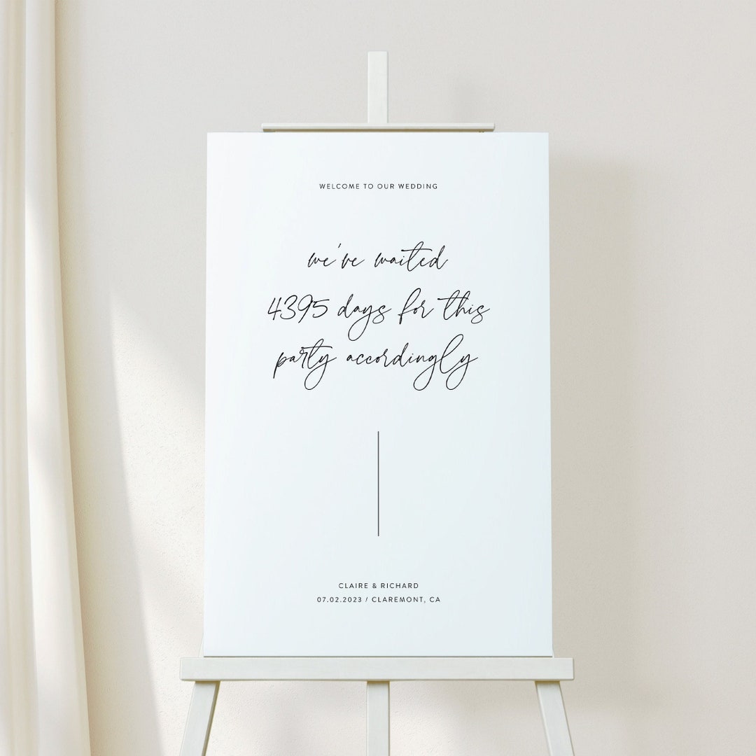 Party Accordingly Wedding Welcome Sign, Modern Minimalist Welcome Sign ...