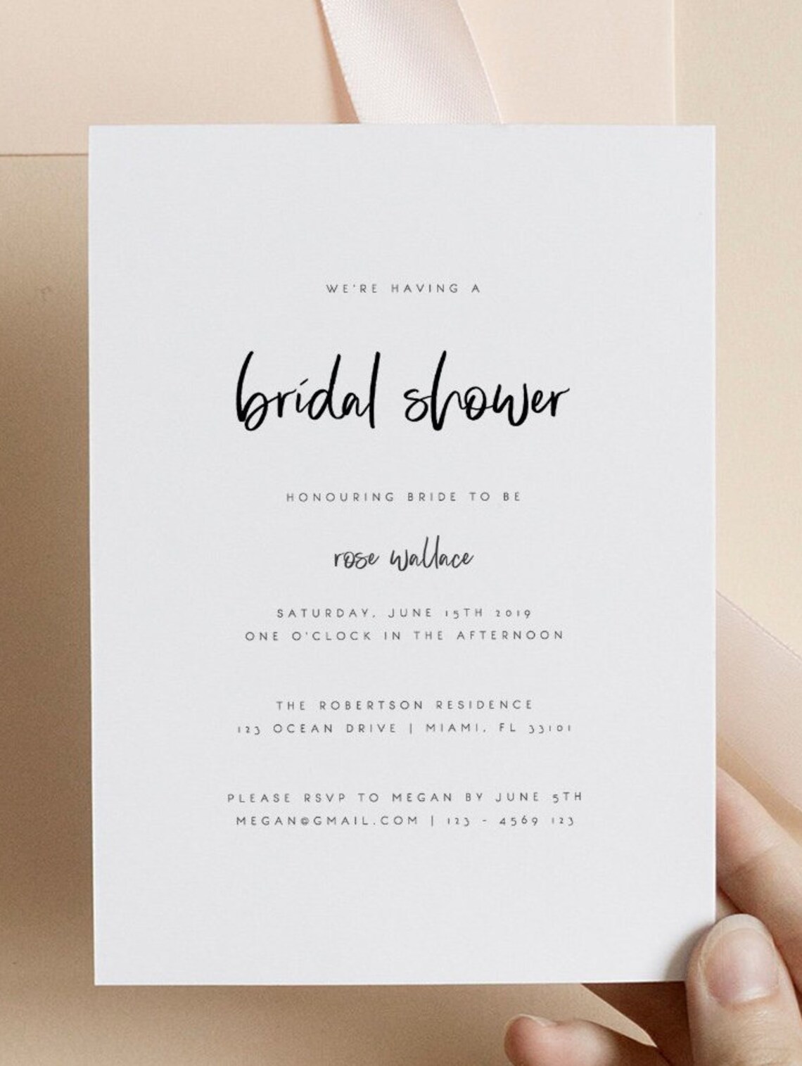 Bridal Shower Invite Print at Home Bridal Party Invitation - Etsy
