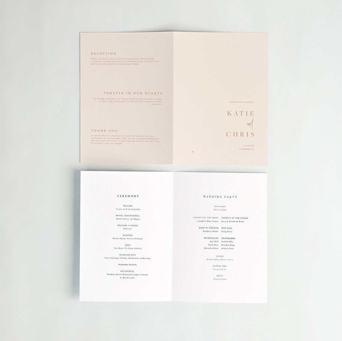 Wedding Program Booklet Ceremony Program Template Modern - Etsy