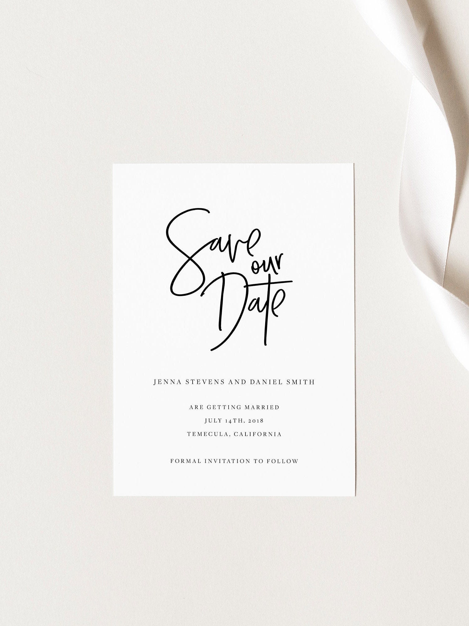 Editable Text Save the Date Template Vellum Save the Date | Etsy