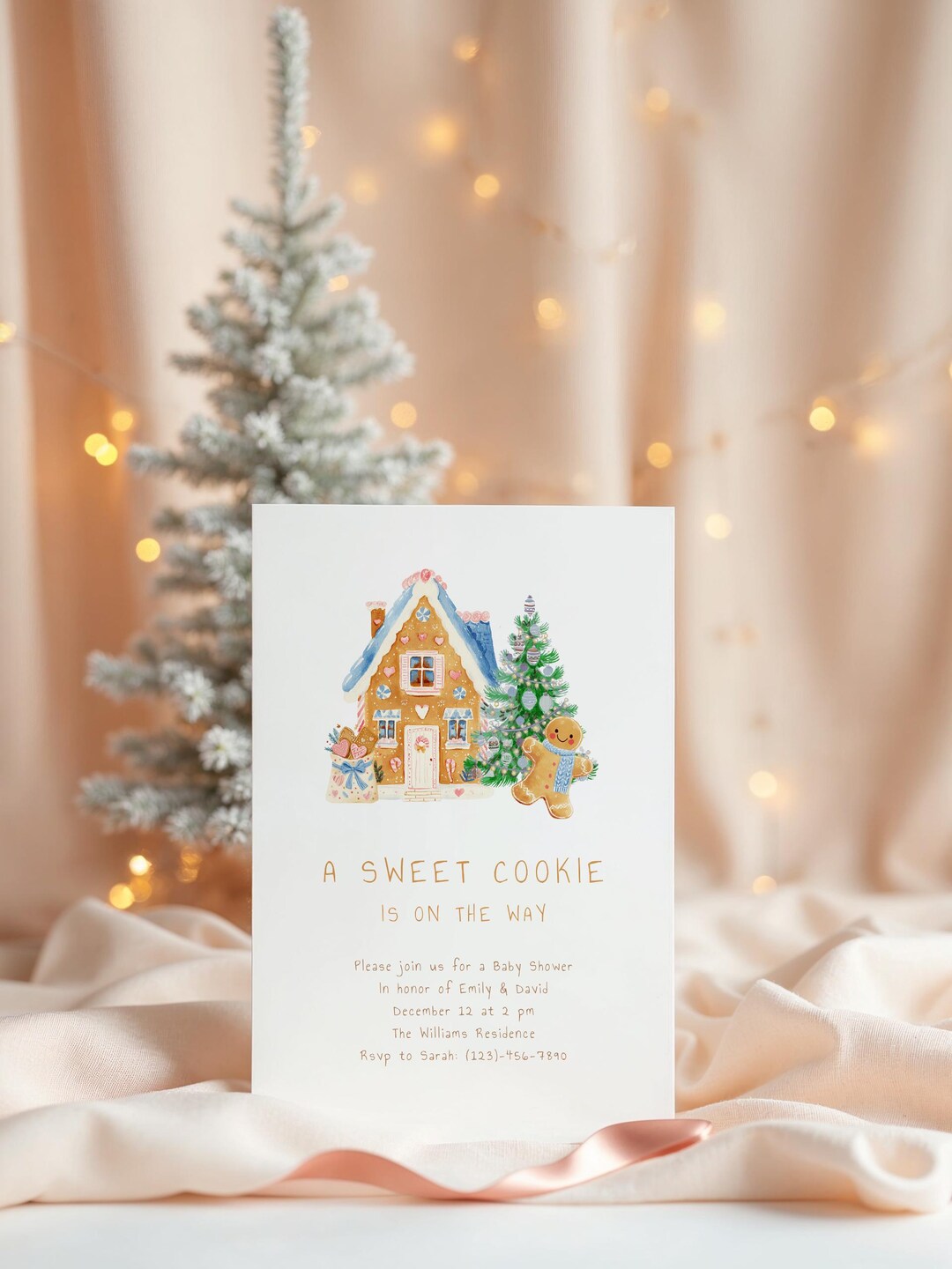 Gingerbread Baby Shower Invitation (editable Template) - A Sweet Cookie ...