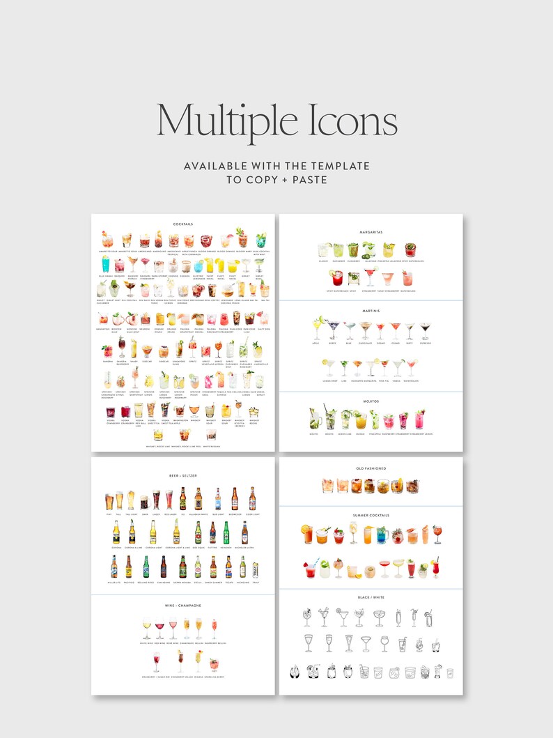 Blue Floral Signature Cocktail Sign Printable Cocktail - Etsy