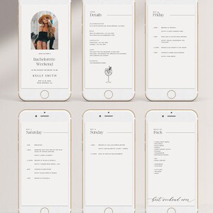 Elegant Bachelorette Weekend Itinerary, Editable Text Message ...
