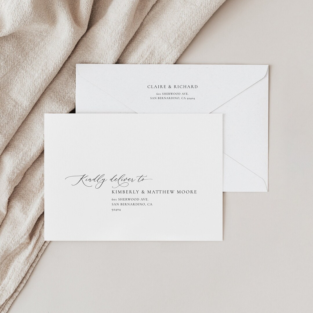 Wedding Envelope Address Template, Envelope Addressing, Modern ...