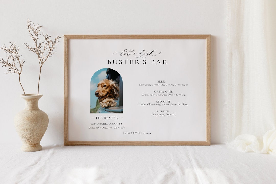 Dog Bar Sign, Dog Signature Drink Sign, My Pet Signature Cocktail Sign ...