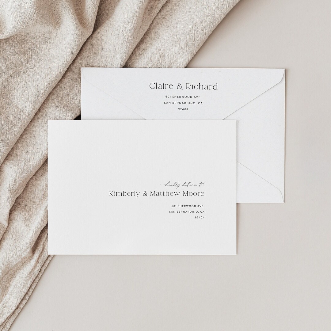 Wedding Envelope Address Template, Envelope Addressing, Modern ...