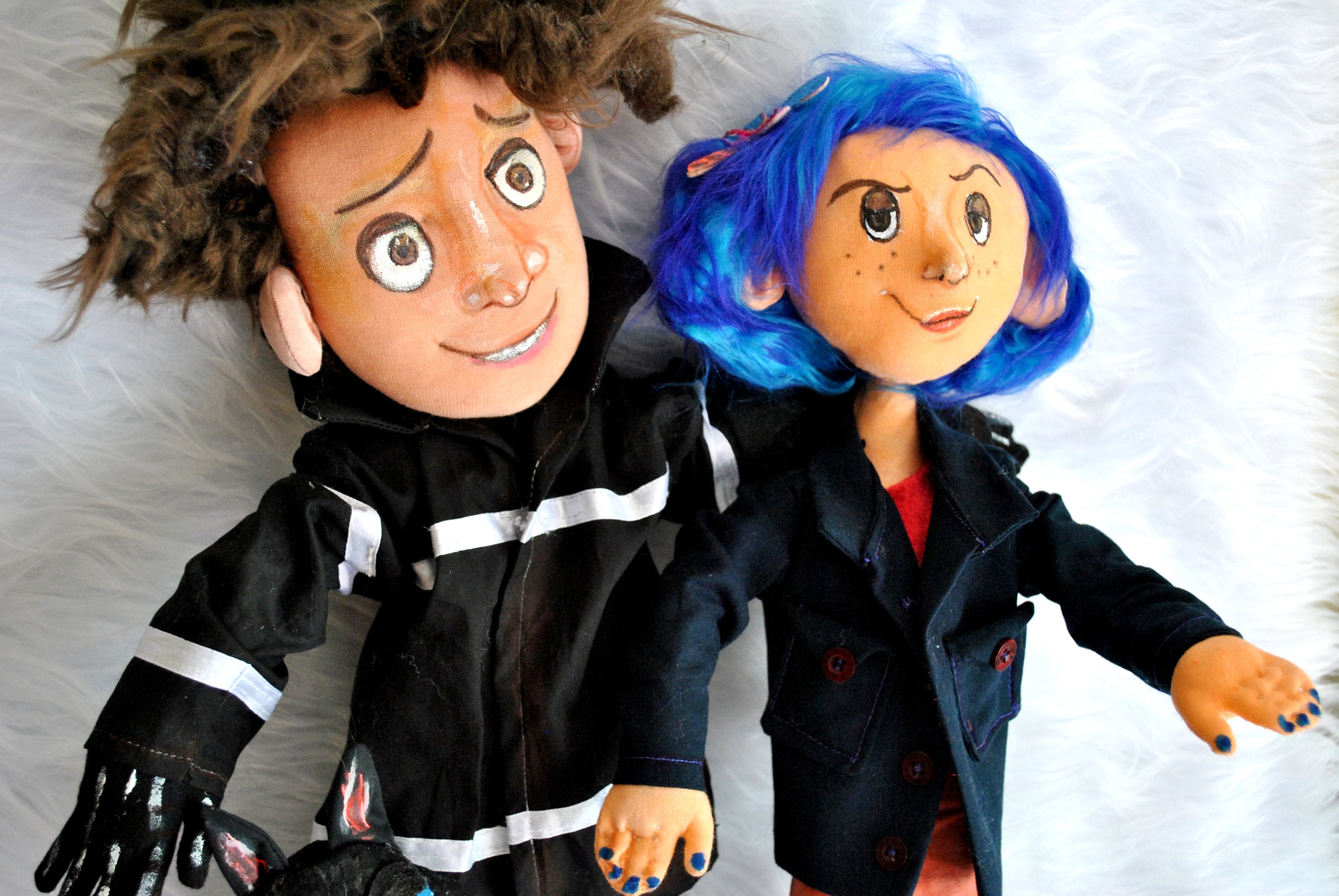 Coraline Jones, Wybie Lovat and the Cat, Ready to Ship, Handmade Fabric ...