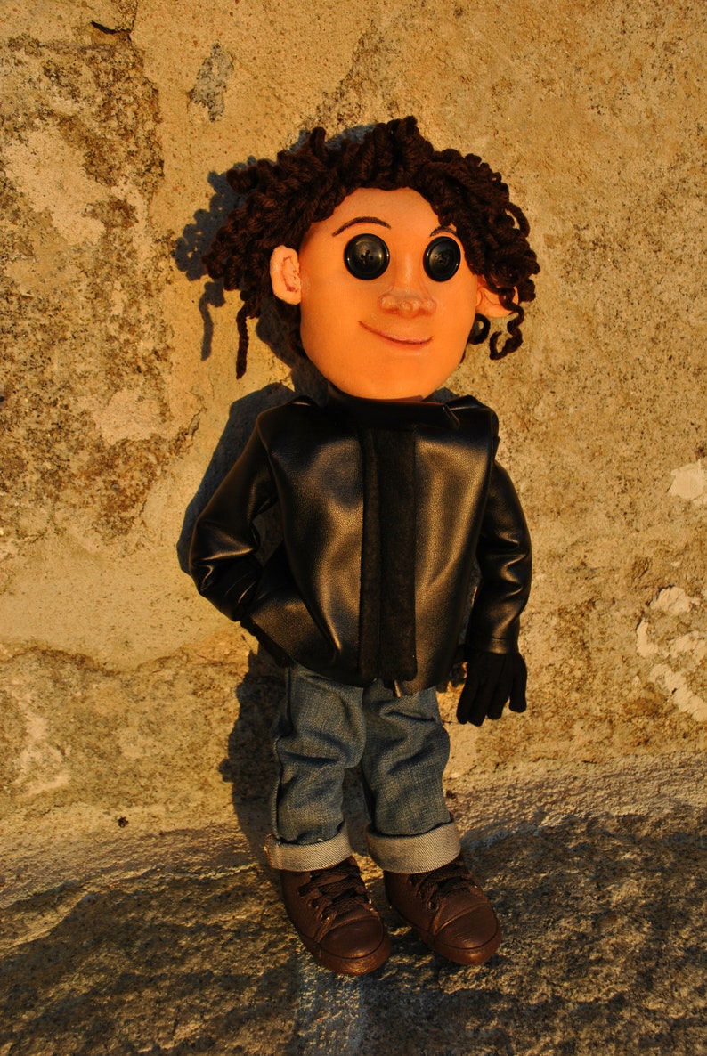 2 Fabric Dolls Wybie Lobat With Buttons and Cat Blue Eyes, Coraline ...