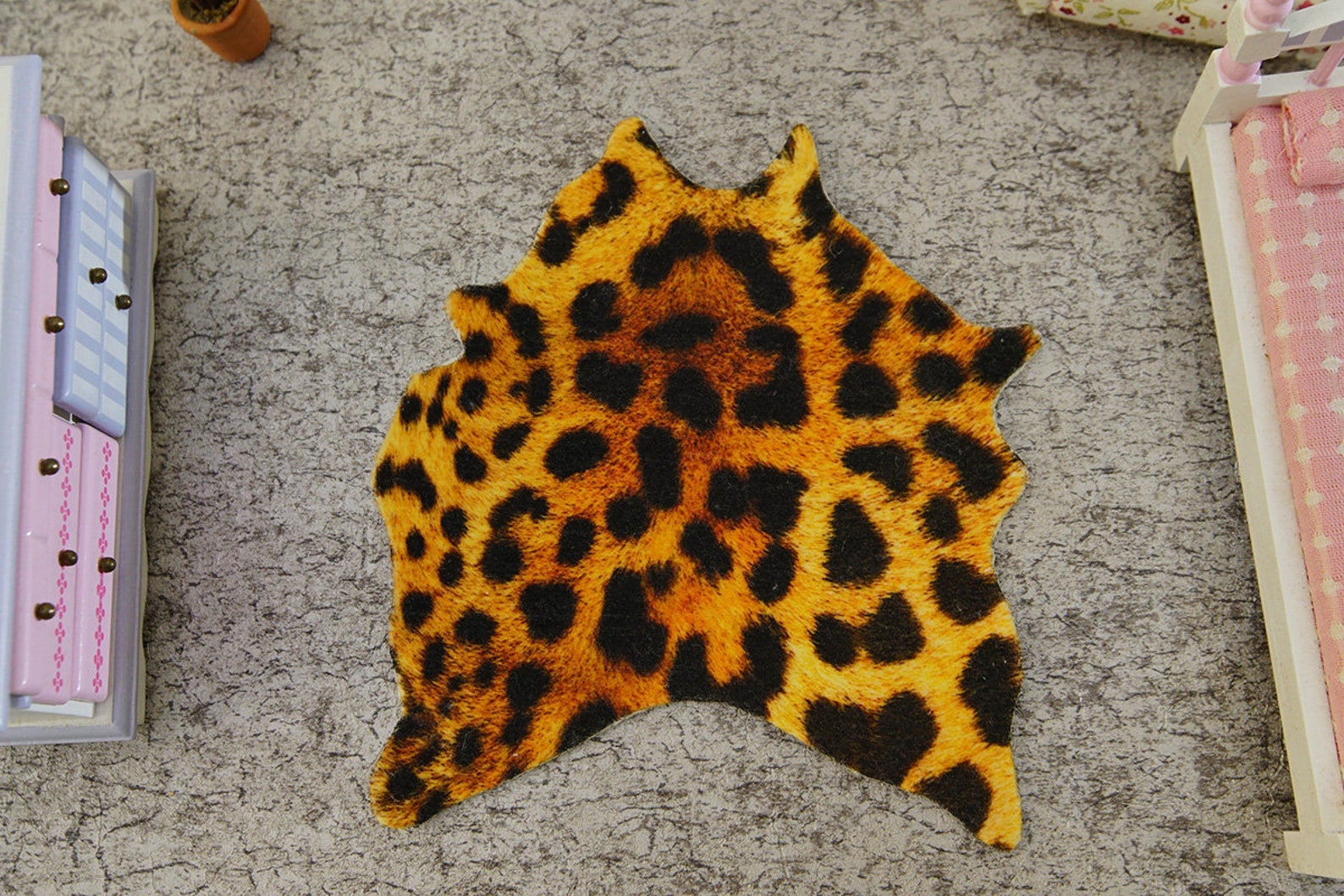 Miniature Artifical Faux Giraffe Leopard Skin Fur Rug for - Etsy
