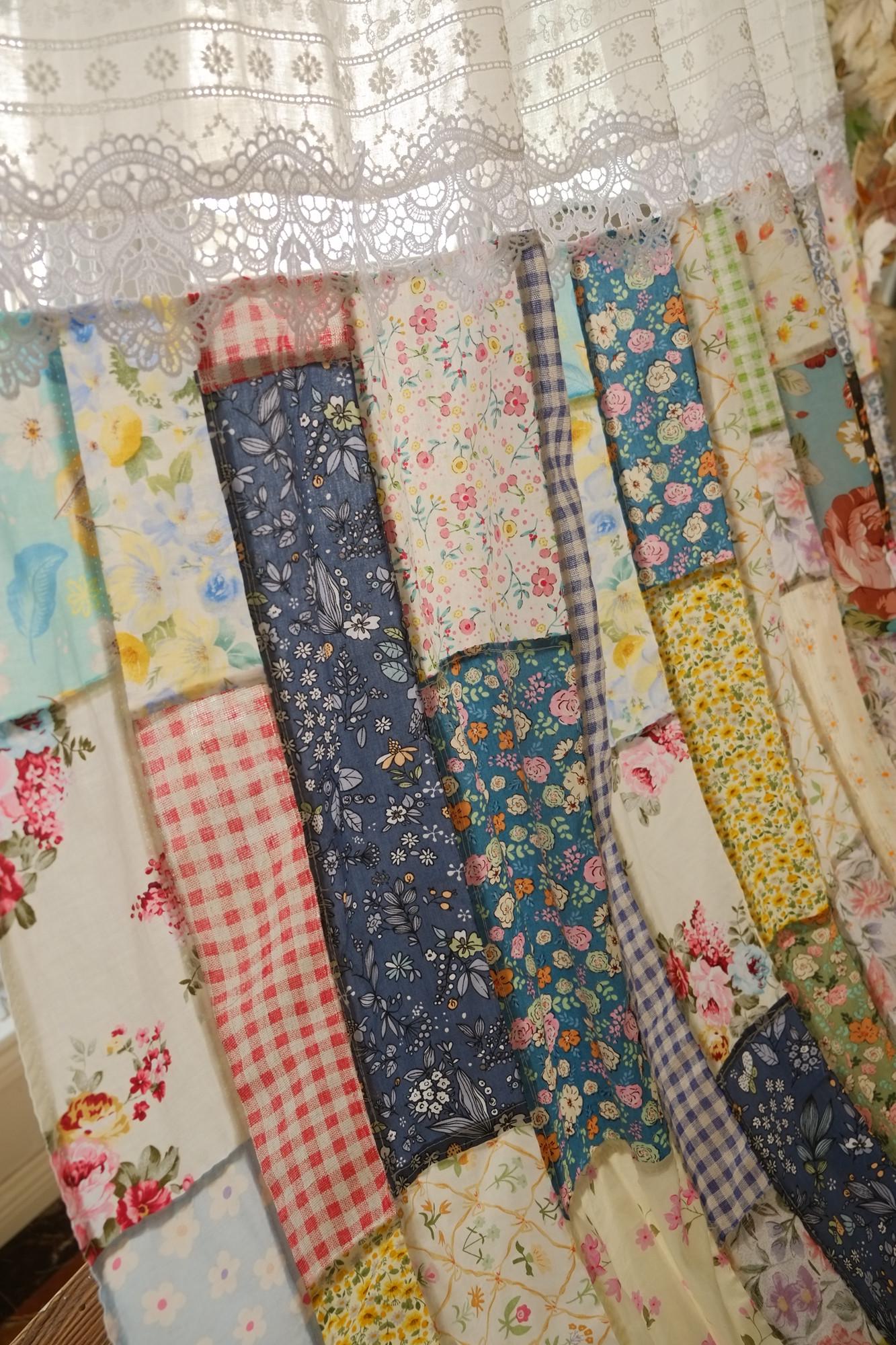 Artistic Vertical Strip Patchwork Valance in Vibrant Florals for ...