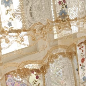 Handmade French Country Lace Curtain, Sheer Patchwork, Custom Available ...
