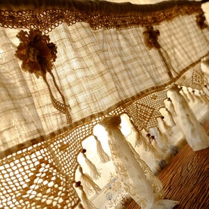 Scottish Country Shabby Chic Window Valence Curtain Banner Burlap Lace ...
