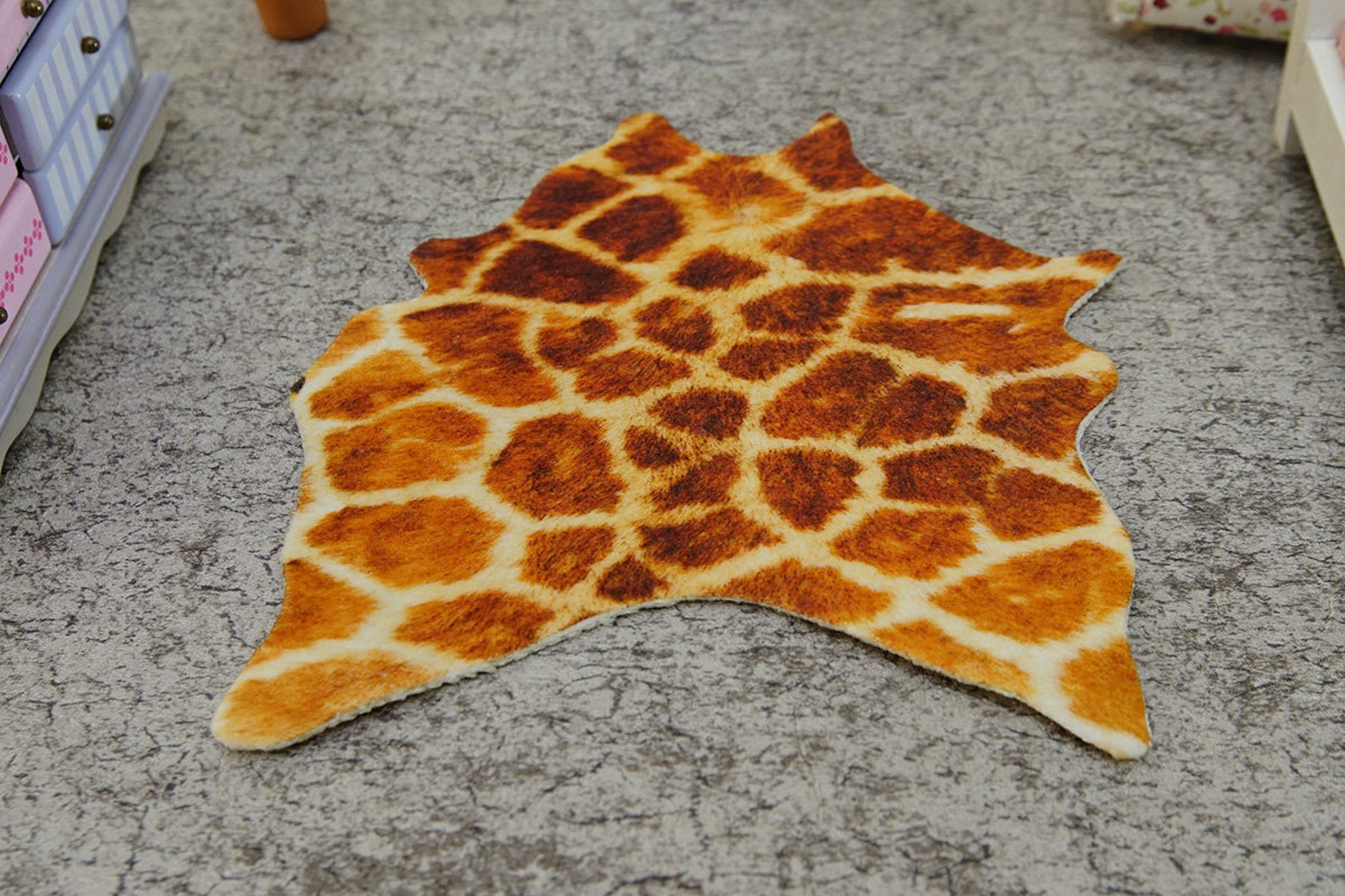 Miniature Artifical Faux Giraffe Leopard Skin Fur Rug for - Etsy
