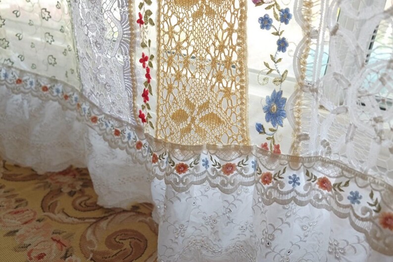 Huge Elegant Mediterranean Design Chic Shabby Vintage Lace Fringed ...