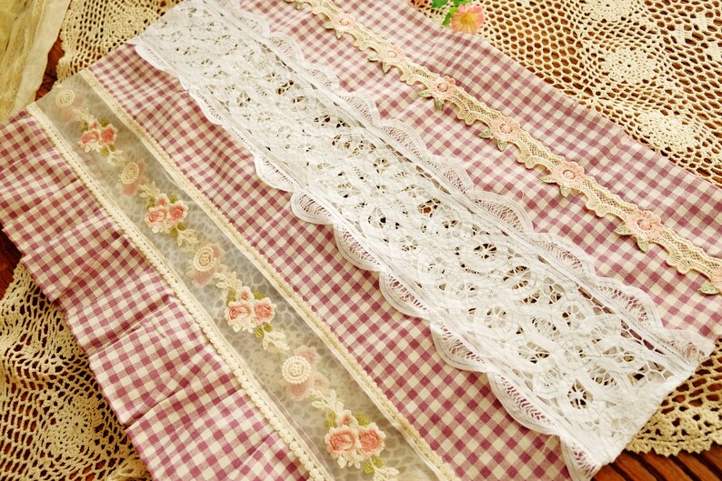 Gingham SHABBY Elegant French Country Cottage Rustic Doily - Etsy