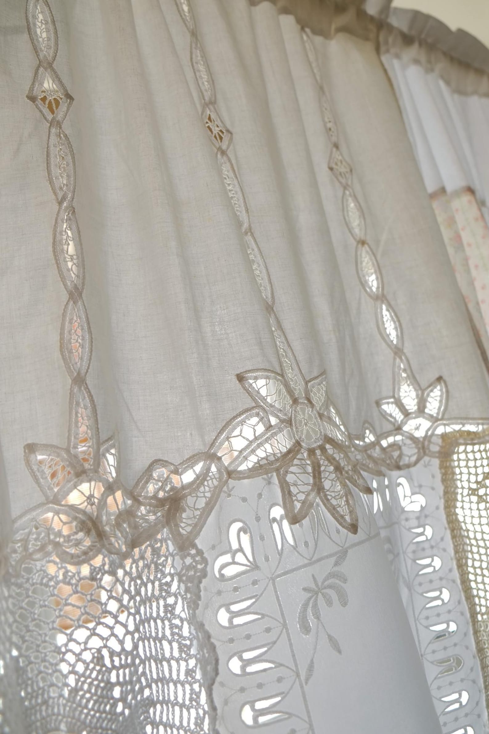 Romantic White Ivory Patchwork Lace Curtain Shabby Chic BOHO French ...