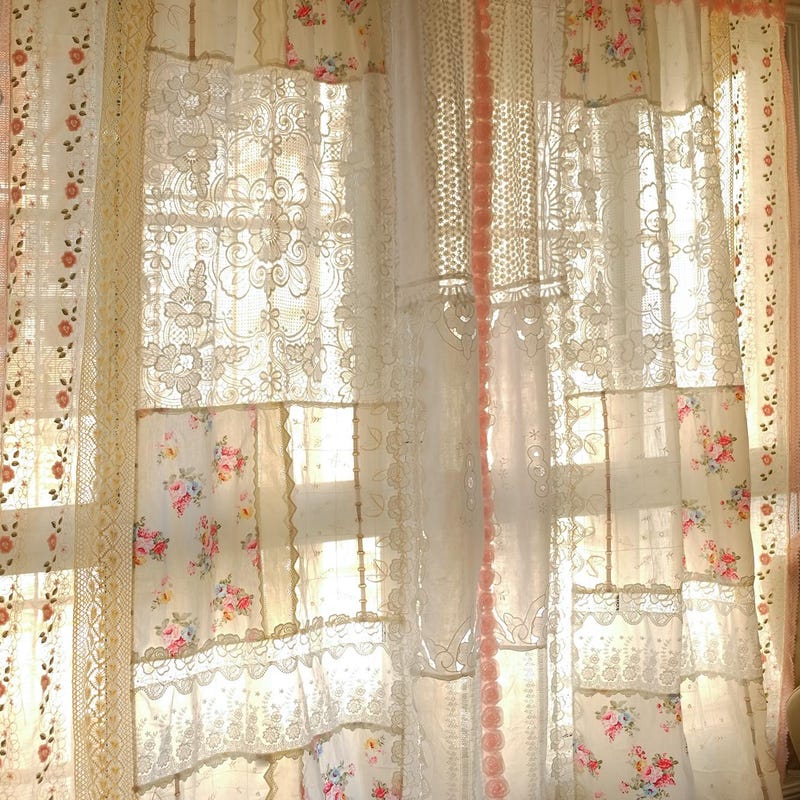 Pink Floral Curtains - Etsy