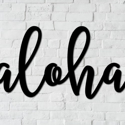 Most Popular Item: Laser Cut Wooden Cursive Aloha Wood Sign - Etsy