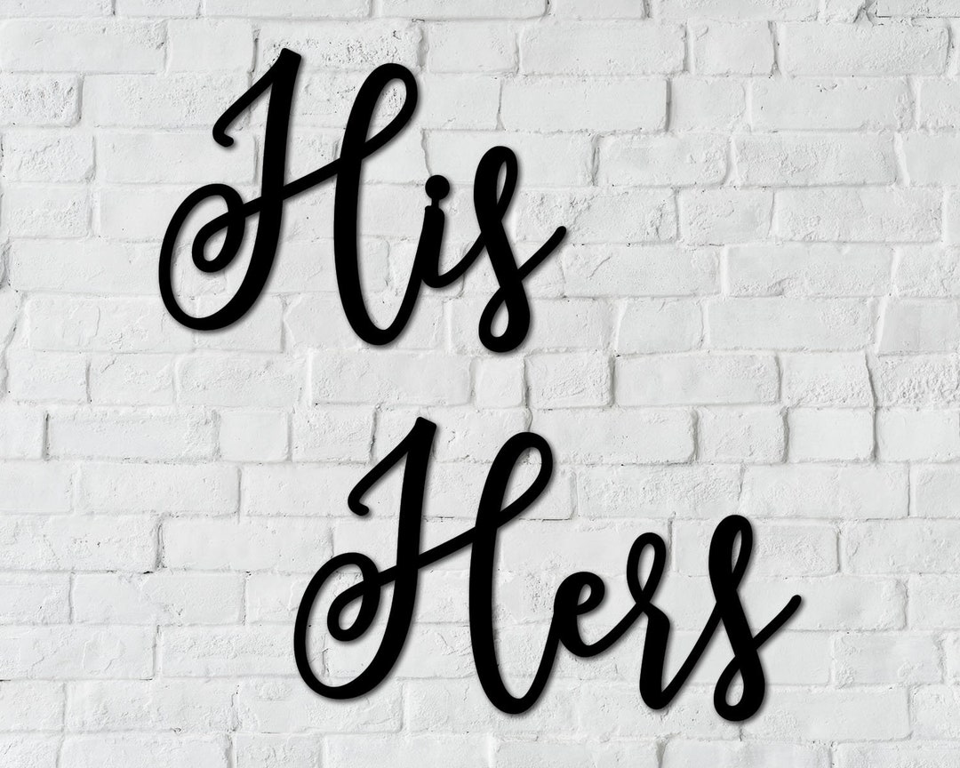 His and Hers Sign Couples Signs His Hers Sign Bathroom - Etsy Canada